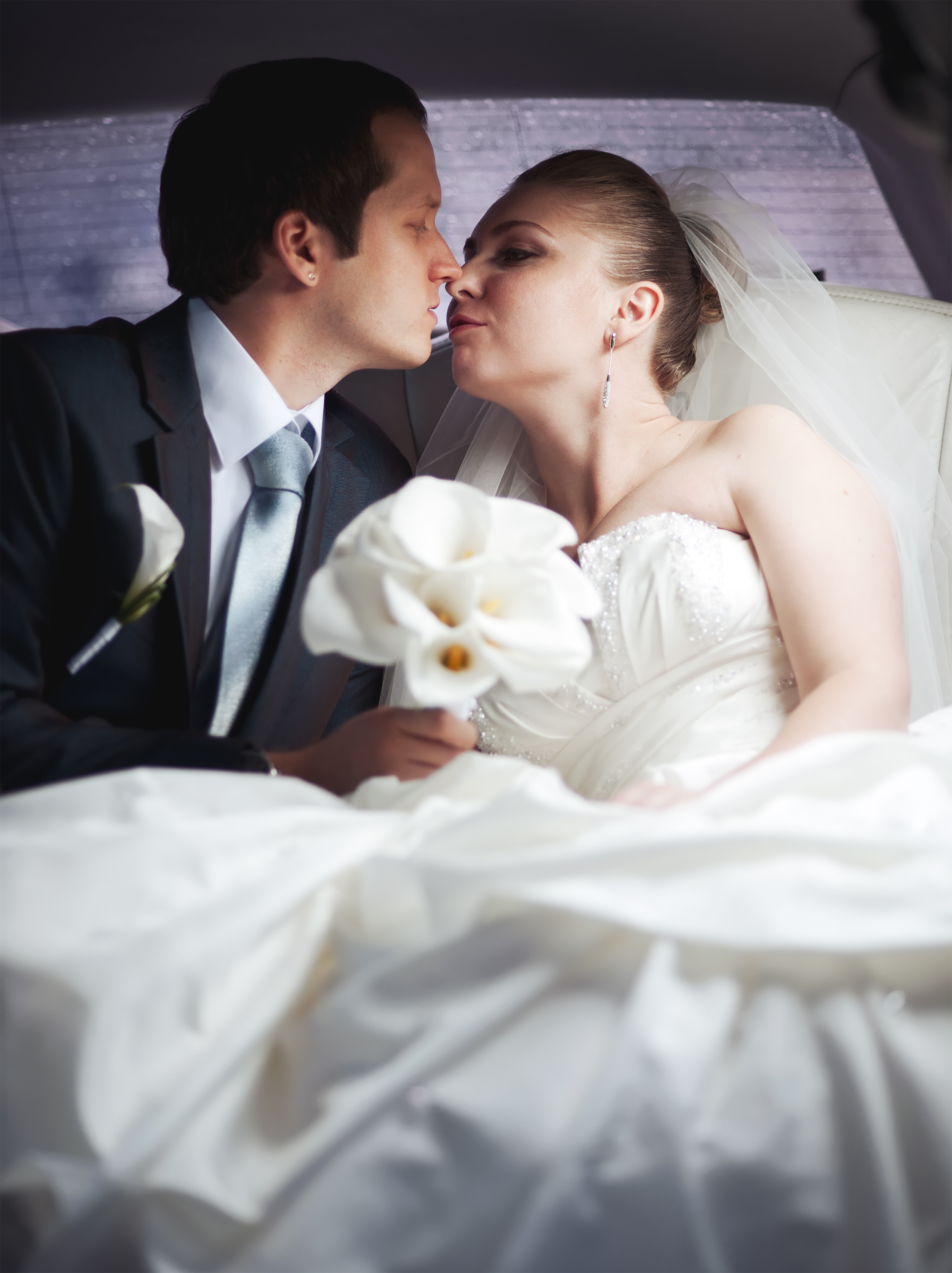 young couple in limo - FalconValet. Chaurfered Services